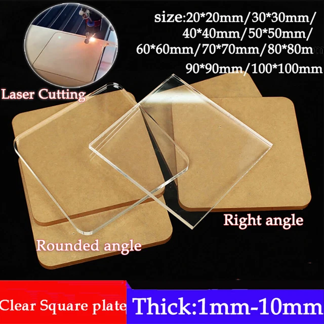 CLEAR PLASTIC SHEET Square Laser Cutting Perspex Cast Thickness 1mm to ...