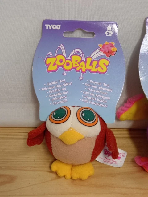 VINTAGE 1990S TYCO ZooBalls Plush Bundle - Bunny - Owl & Fish - New On ...
