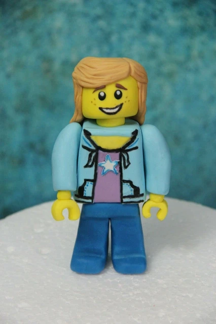 LEGO INSPIRED HANDMADE edible GIRL figurine birthday cake topper £13.99 ...