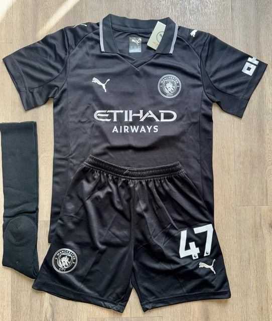 MANCHESTER CITY 25/26 Kids Away Football Full Kit - FODEN #47 - 8-9 ...
