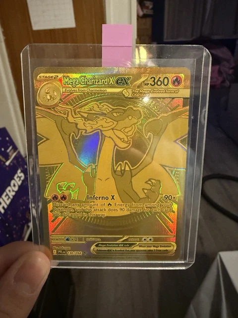 MEGA CHARIZARD X EX Phantasmal Flames 130/94 Mega Ultra Rare Gold SUPER ...