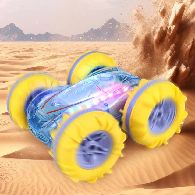 2.4G RC STUNT Car Transparent Light Amphibious Vehicle Sided Stunt RC ...