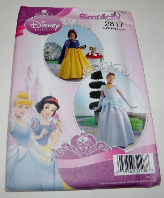 SIMPLICITY 2817 SEWING Pattern Disney Princess costume 3-6 Uncut Snow ...