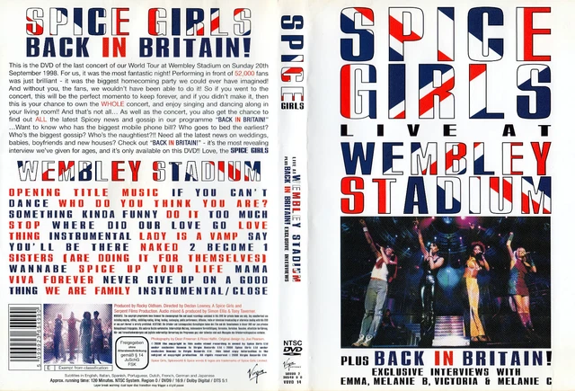 SPICE GIRLS / Live At Wembley Stadium UK 1998 / Rar / DVD von 2008 ...
