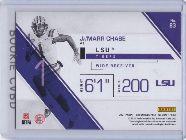 JAMARR CHASE ROOKIE CARD Ja'marr RC 2021 Prestige Football LSU TIGERS ...
