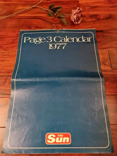 1977 SUN PAGE 3 Girl Calendar *Gillian Duxbury, Nina Carter, Diane West ...