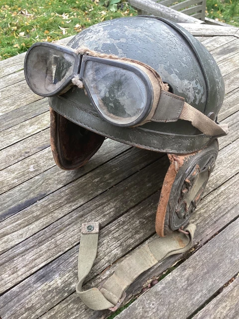 ORIGINAL WW2 WWII US Model M-1938 Tanker Helmet with original goggles £ ...