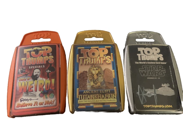 TOP TRUMPS CARDS Star Wars / Tutankhamun / World Of Weird $12.34 ...