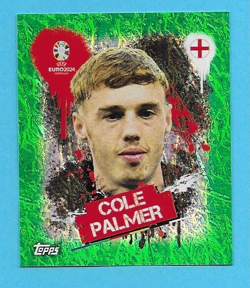 TOPPS EURO 2024 - Cole Palmer ENG 3 - Green Parallel Mega Rare Stickers ...