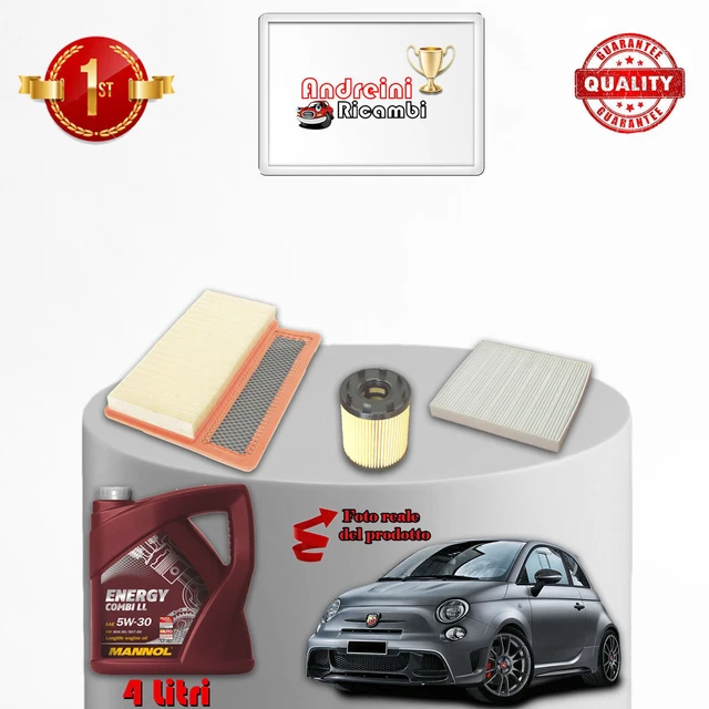 KIT INSPECCIÓN FILTROS Y Aceite Fiat 500 1.4 16V Abarth 140KW 190CV ...