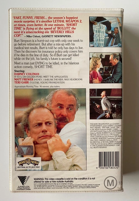 SHORT TIME [VHS] Premiere Roadshow Video Clamshell Ex-Rental Tape 1991 ...