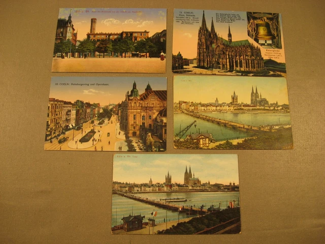 KÖLN-COELN STRASSEN,GEBÄUDE U.A.5 AK-Postkarten um 1920-Old postcard ...