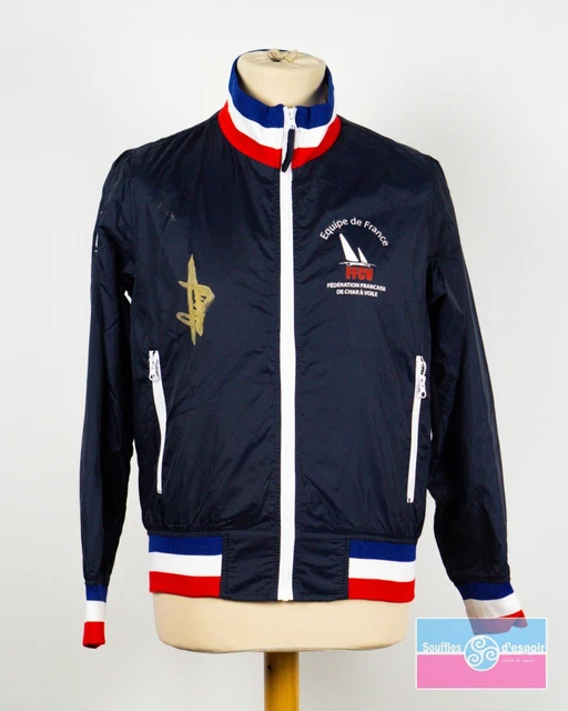 BLOUSON PORTÉ LUNA Roger Lebel Championne du Monde Char à voile charity ...