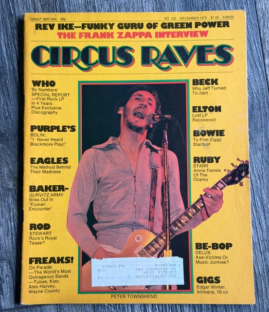 CIRCUS RAVES MAGAZINE Dec 1975 Who Tommy Bolin Vintage Kiss Alive Ad ...