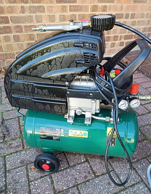 PARKSIDE PKO 270 A1 Air Compressor 24 litre + 20m Air hose + tyre guage ...