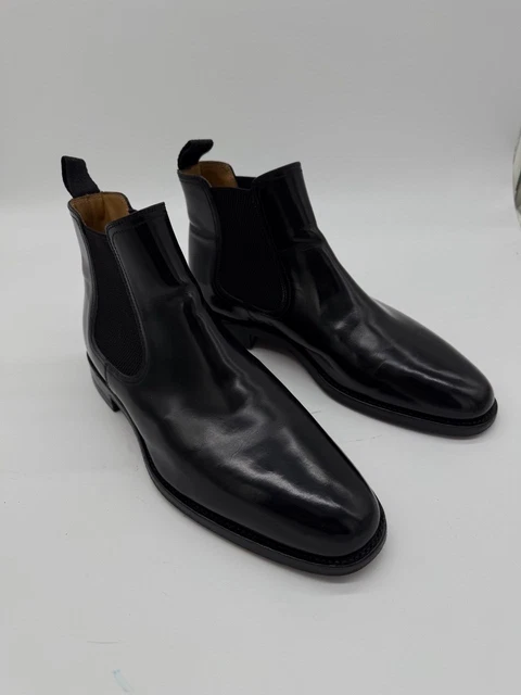 LOAKE BLACK LEATHER Chelsea Boots UK 10 F Goodyear Welted Made In ...
