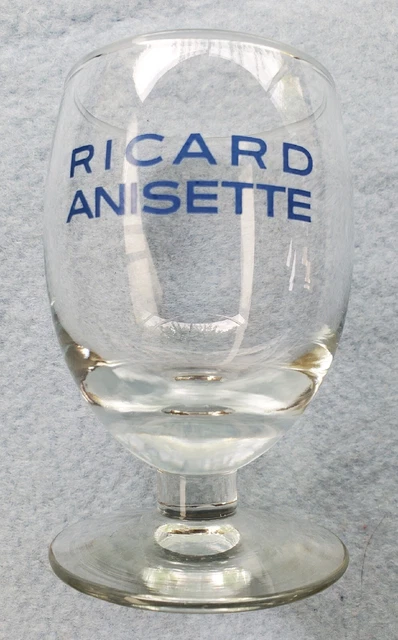 ANCIEN VERRE SUR Pied Ricard Anisette Vintage Glass Haut 10Cm Port Prix ...