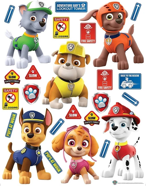 PAW PATROL STICKERS SET kids bedroom wall and furniture decals puppies ...