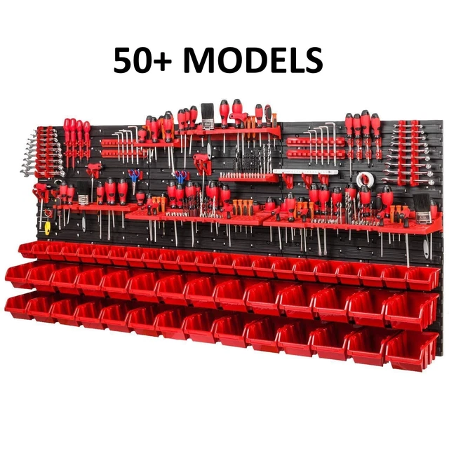 WALL MOUNTED TOOL Peg Board Set Garage Storage Bins Workshop Rack Shed ...