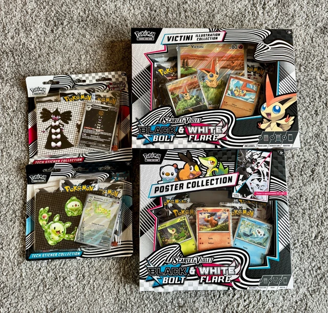 POKEMON BLACK BOLT And White Flare Tech Sticker x2 Poster Collection ...