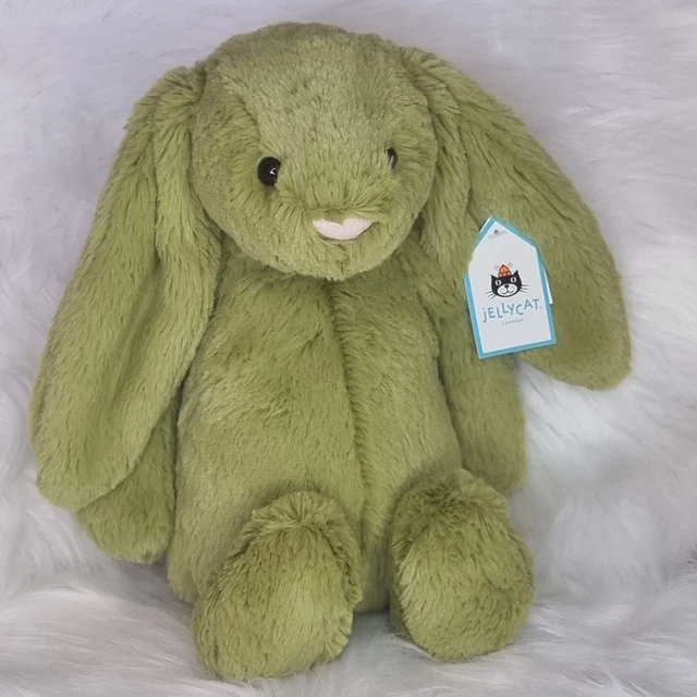 JELLYCAT BUNNY BASHFUL Moss Green Bunny NEW BNWT Medium £89.12 ...