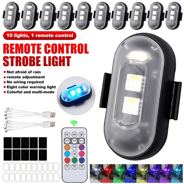 REMOTE CONTROL STROBE Light, Wireless Led Lights for Car, 8 Colors ...
