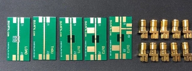 RF EXPERIMENTER'S PCB LOT de 5 pièces avec connecteurs 50 Ohms CPW ...