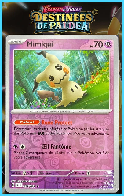 CARTE POKÉMON MIMIQUI 037/091 Reverse EV4.5 DESTINÉES DE PALDEA NEUF FR EUR 2,89 - PicClick FR