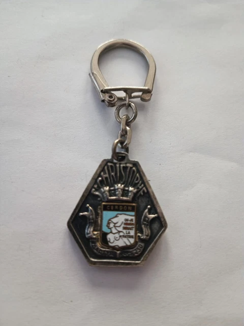 PORTE CLÉS EMAILLÉ Blason Armoiries Ville de CERDON keychain vintage 60 ...