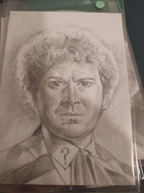 ORIGINAL ACEO SKETCH card 6th DOCTOR WHO Colin Baker by John Giles 2014 ...