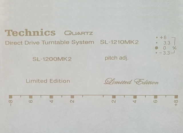 TECHNICS SL 1210 MK2, SL 1200 MK2 Written Screen Prints WHITE £11.58 ...