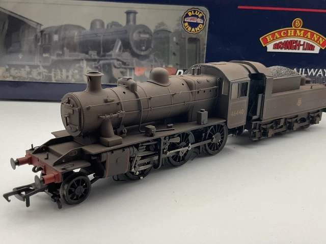 OO GAUGE BACHMANN 32-826 Ivatt Class 2MT 46440 BR Black Loco Weathered ... OO GAUGE BACHMANN 32-826 Ivatt Class 2MT 46440 BR Black Loco Weathered ...