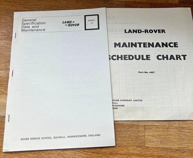 LAND ROVER - General Specification Data and Maintenance Manual - Series ...