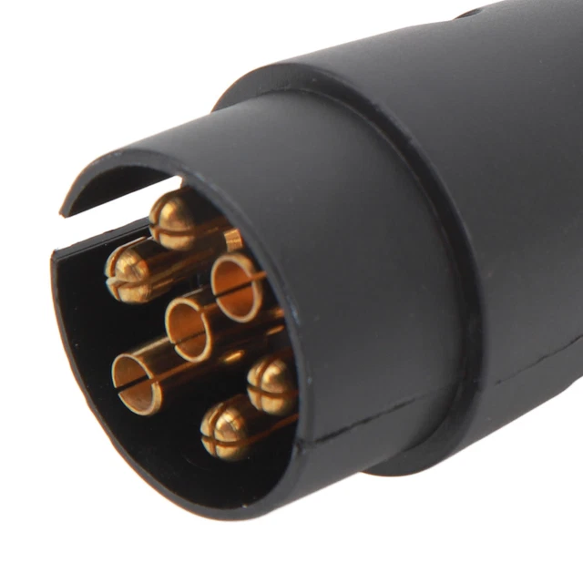 TRAILER ADAPTER 7 Pin Round Male Plug To 7 Pin Flat Female Socket For ...