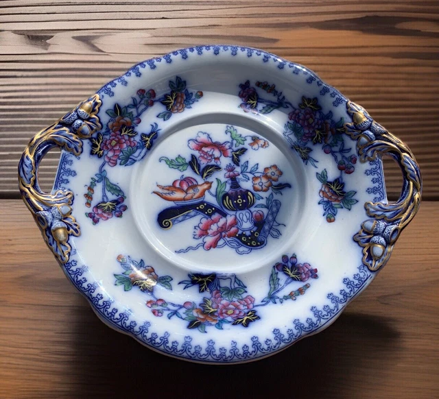 ANTIQUE COPELAND LATE Spode Ironstone Handle Plate Acorn Imari Eng ...