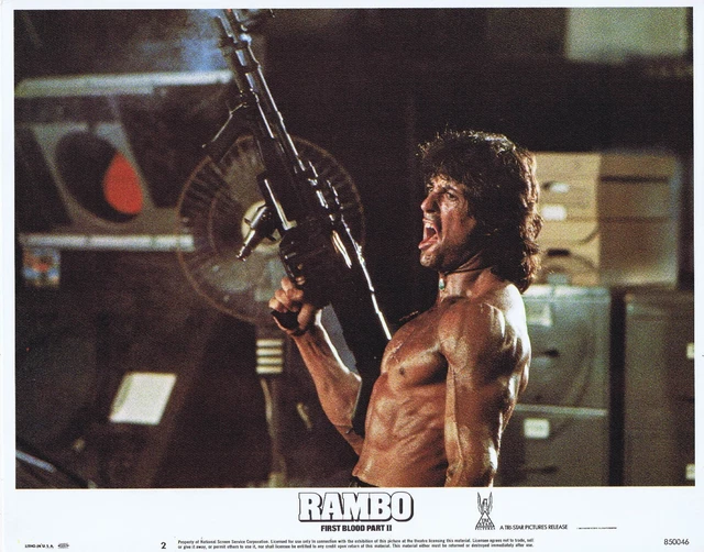 RAMBO FIRST BLOOD PART II Original Lobby Card 2 Sylvester Stallone $49. ...