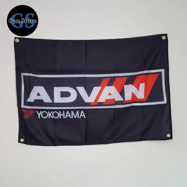 ADVAN YOKOHAMA STYLE Flag Banner Garage Workshop JDM Car Wall Hanging ...