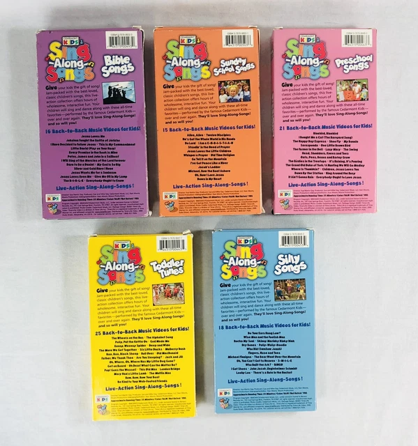 CEDARMONT KIDS VHS Lot Bible Sunday School Preschool Toddler Silly Sing ...