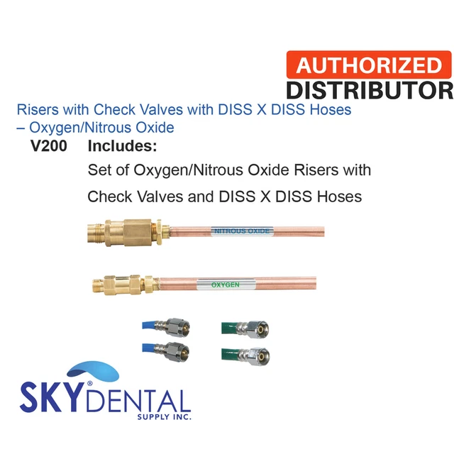 BELMED RISER WITH Check Valves with DISS x DISS and Hoses O2/N2O PN ...