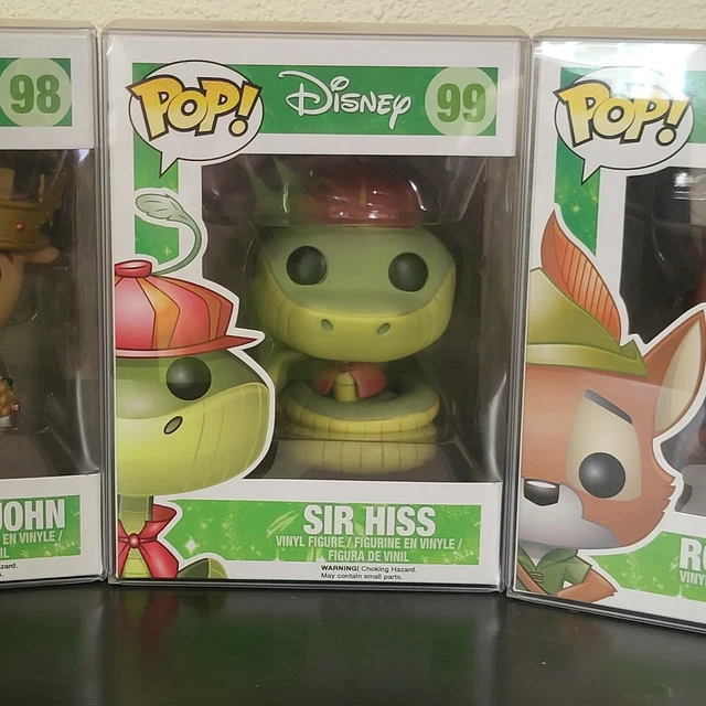 FUNKO POP! DISNEY Sir Hiss The Snake #99 Robin Hood 2014 Series 6 ...