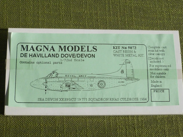 DE HAVILLAND DOVE/DEVON Magna Model 1/72nd Scale £3.50 - PicClick UK
