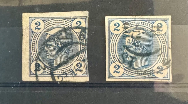 AUSTRIA 1899 IMPERF Newspaper Stamps Left Paper, Right Thin Card Used ...