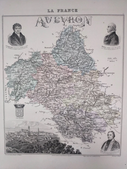 CARTE GÉOGRAPHIQUE ANCIENNE - AVEYRON EUR 15,00 - PicClick FR