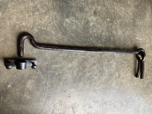 ANCIEN CROCHET 62,5 cm fer forgé pour porte volet grille,ferrure ...