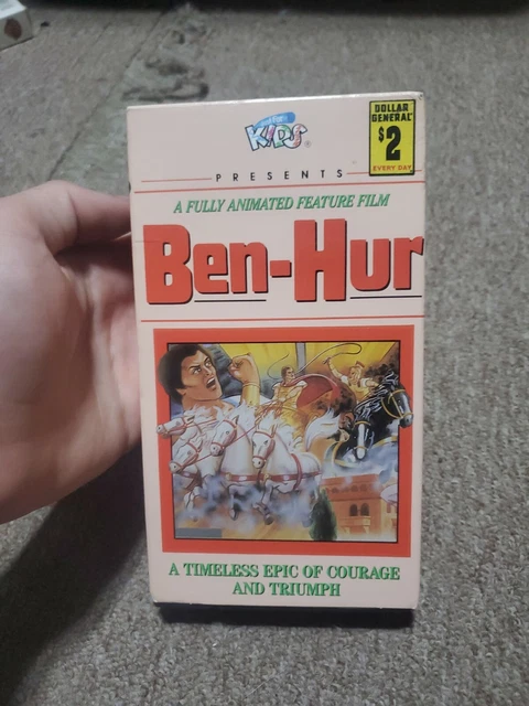 BEN-HUR FULLY ANIMATED Feature Film VHS Charlton Heston Family Just For ...