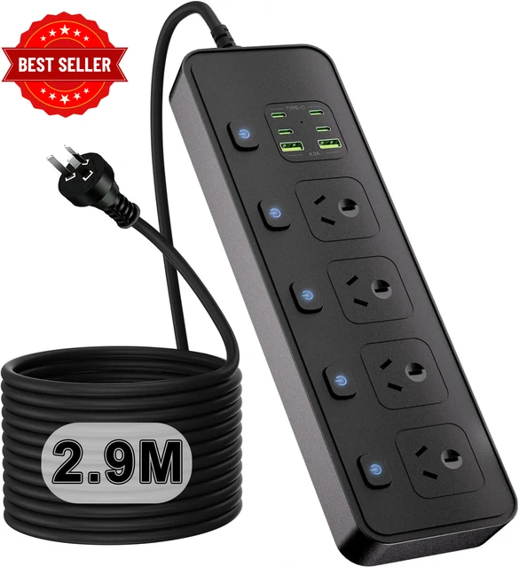 POWER BOARD 3250W with Individual Switch,10-In-1 Power Strip with 4 AC ...