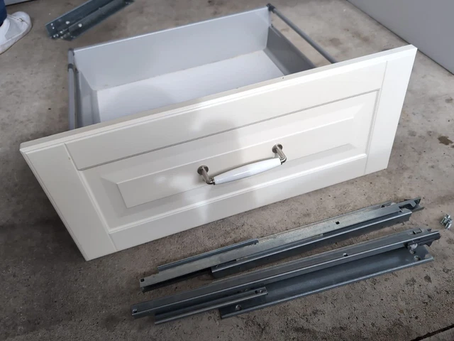 TIROIR IKEA RATIONELL 60 cm + Façade Lidingö 25 x 60 cm Blanc + 2 Rails ...