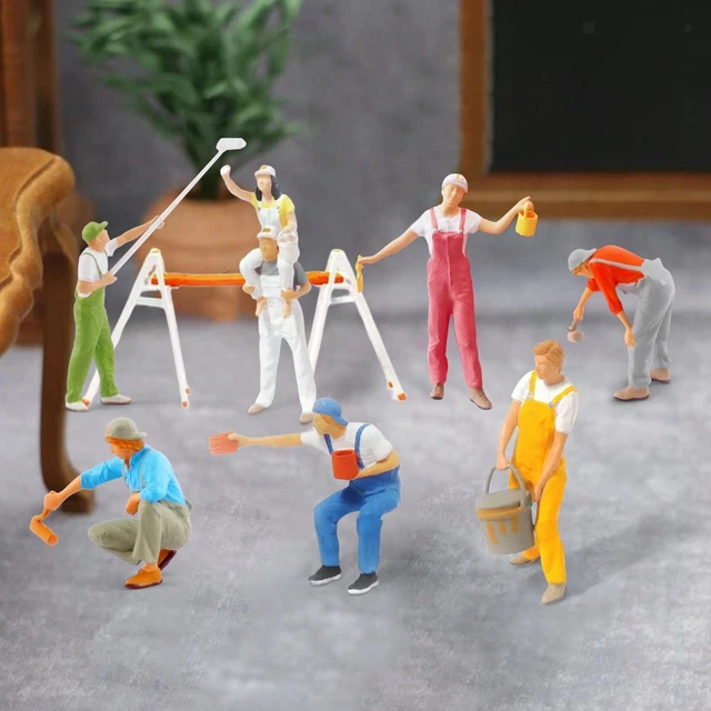 1:64 SCALE MINIATURE Painter Model Figures Street Scene for Living Room ...