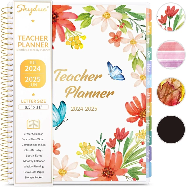 TEACHER PLANNER 2024-2025 Academic Year, Jul. 2024 - Jun. 2025, 8.5" x ...