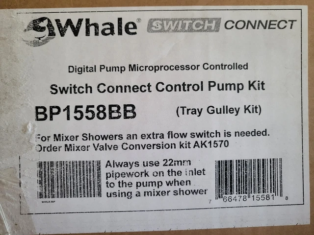 WHALE BP1558BX GULPER Pump Switch Connect Control Pump Kit (Tray Gulley ...